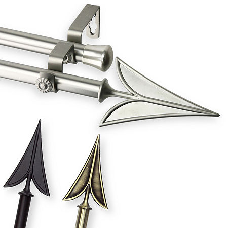 Click here for Rod Desyne Blade Double Curtain Rod  One Size  Sil... prices