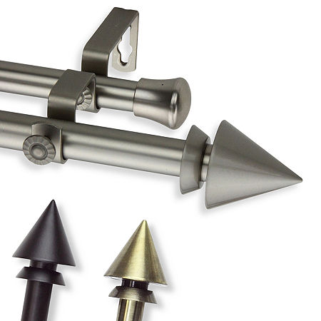 Click here for Rod Desyne Cone Double Curtain Rod  One Size  Silv... prices