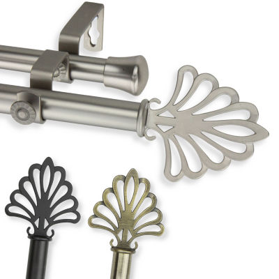 Rod Desyne Double 13/16" Adjustable Curtain Rod with Fan Finials - JCPenney