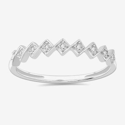 Stackable Ring (H-I / Si1-Si2) Diamond Accent Lab Grown White Diamond ...