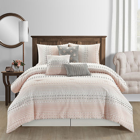 Stratford Park Clarion 7-Piece Comforter Set  California King - Pink