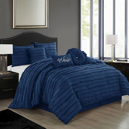 Stratford Park Suva 7-Piece Comforter Set  King - Navy