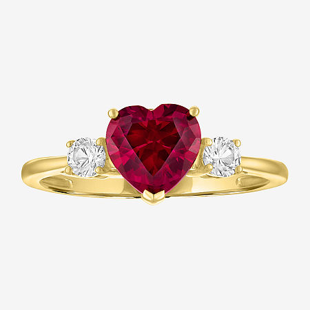 Click here for Gemstone 10K Gold Heart Cocktail Ring  8  Ruby prices