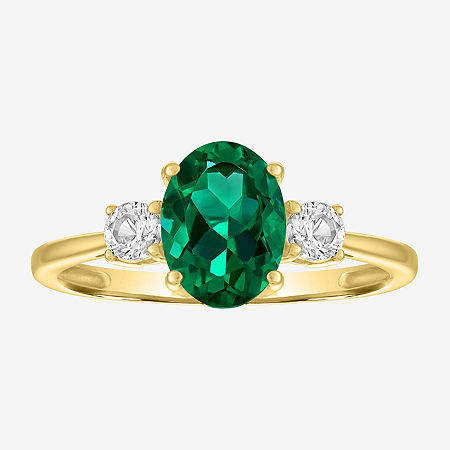 Click here for Gemstone 10K Gold 3-Stone Oval Cocktail Ring  8  E... prices