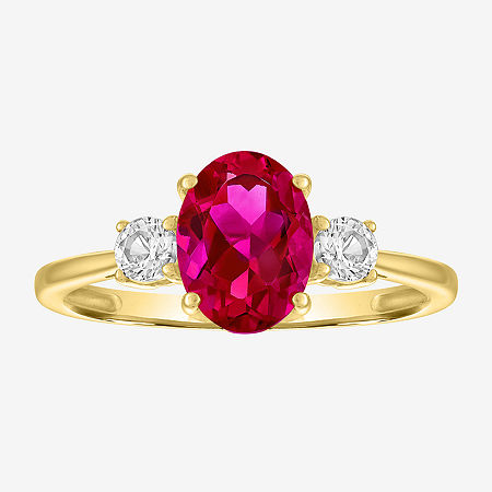 Click here for Gemstone 10K Gold 3-Stone Oval Cocktail Ring  8  R... prices