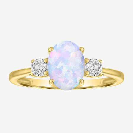 Click here for Gemstone 10K Gold 3-Stone Oval Cocktail Ring  8  O... prices