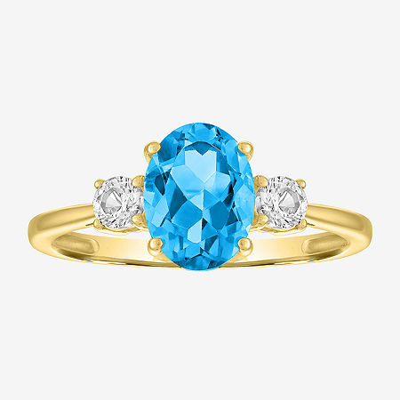 Click here for Gemstone 10K Gold 3-Stone Oval Cocktail Ring  8  B... prices