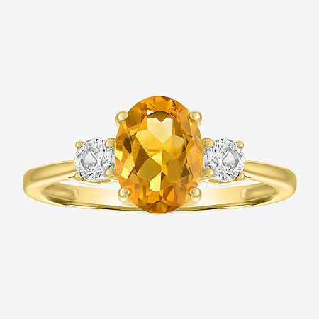 Click here for Womens Genuine Yellow Citrine 10K Gold Oval Cockta... prices