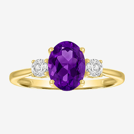 Click here for Gemstone 10K Gold 3-Stone Oval Cocktail Ring  9  A... prices