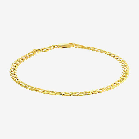 Click here for Mens 10K Gold 8 1/2 Inch Semisolid Curb Chain Brac... prices