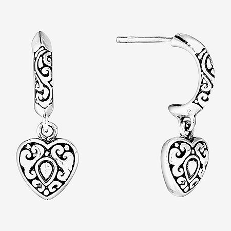 Click here for Bali Inspired Womens Sterling Silver Heart Drop Ea... prices