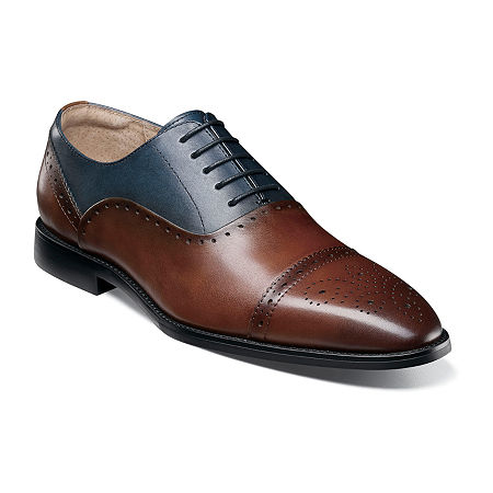 Stacy Adams Mens Reynolds Cap Toe Oxford - Brown/navy