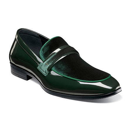 Stacy Adams Mens Spratley Moc Toe Saddle Slip On Loafer - Green