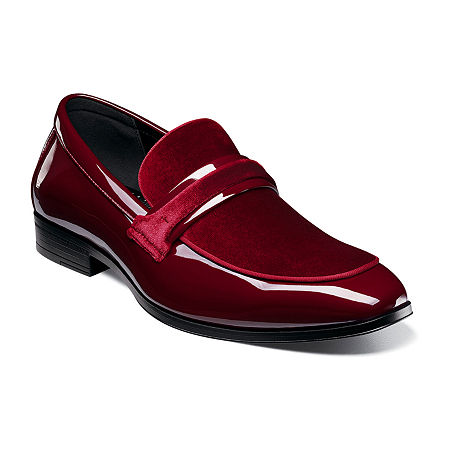 Stacy Adams Mens Spratley Moc Toe Saddle Slip On Loafer - Burgundy