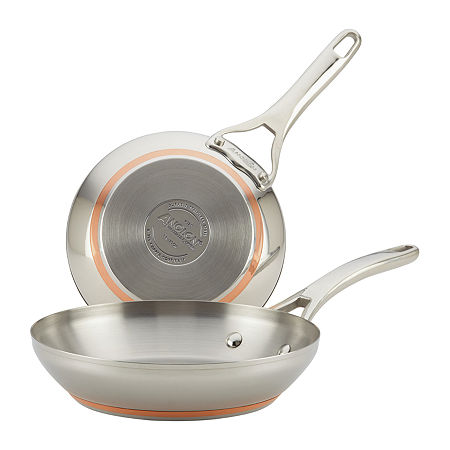 Anolon Nouvelle Copper Stainless Steel 8 & 9.5 French Skillets - Stainless Steel