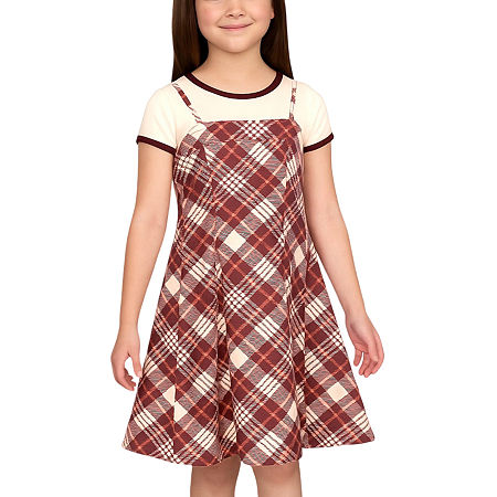 Click here for Lilt Big Kid Girls Midi Checked Dress Set  8  Red prices