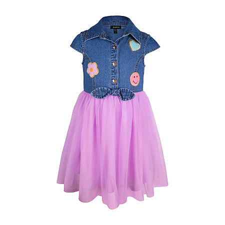 Click here for Lilt Little Girls Short Sleeve Shirt Dress  4  Pur... prices