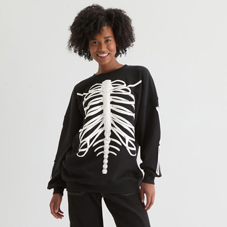 Click here for Skeleton Womens Juniors Crew Neck Long Sleeve Swea... prices