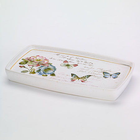 Click here for Avanti Butterfly Garden Ceramic Bathroom Tray - Wh... prices