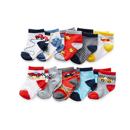 Click here for Piper & Jax Baby Boys 10 Pair Crew Socks  0-6 Mont... prices