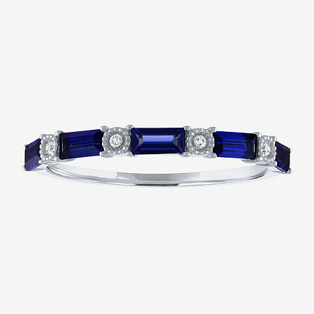 Click here for Diamond Accented 10K Gold Wedding Band with Lab Cr... prices