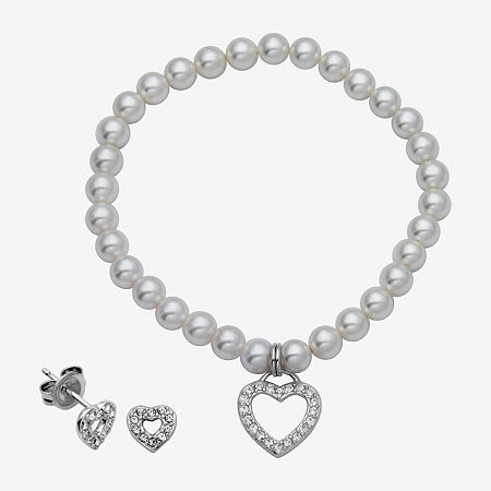 Click here for Girls White Cultured Freshwater Pearl Sterling Sil... prices