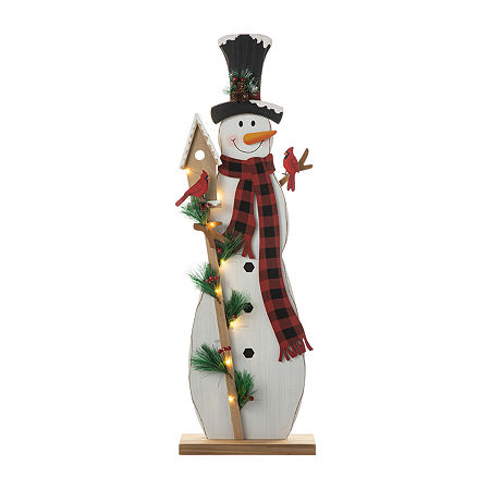Click here for Glitzhome Lighted Wooden Snowman Decor Christmas P... prices