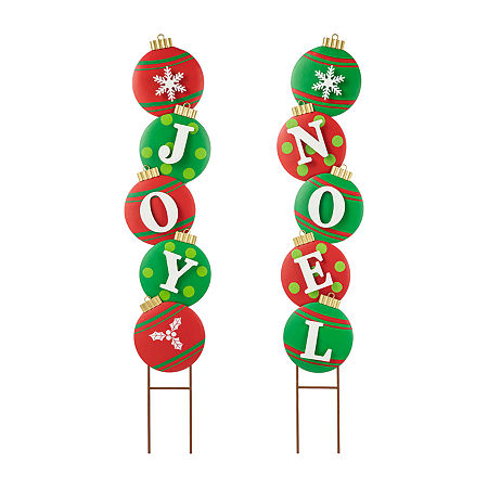 Click here for Glitzhome Set Of 2 Metal Ornament Christmas Yard A... prices