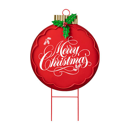 Glitzhome 24 H Metal Ornament Yard Stake - Multi