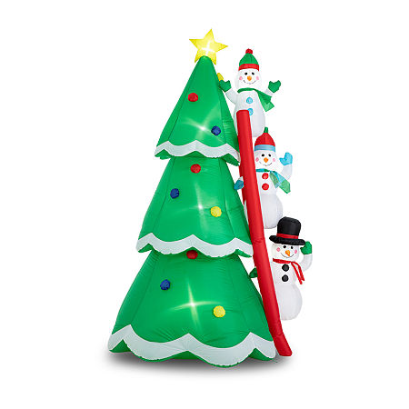 Click here for Glitzhome 8ft Lighted Snowman Tree Christmas Infla... prices