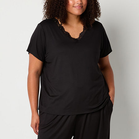 Click here for Ambrielle Womens V Neck Short Sleeve Plus Pajama T... prices
