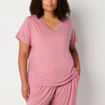 Click here for Ambrielle Womens V Neck Short Sleeve Plus Pajama T... prices