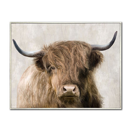 Click here for Streamline Art Caramel Cow Framed Canvas Art  One... prices