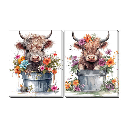 Click here for Streamline Art Baby Highland Cow 2-pc. Wall Art Se... prices