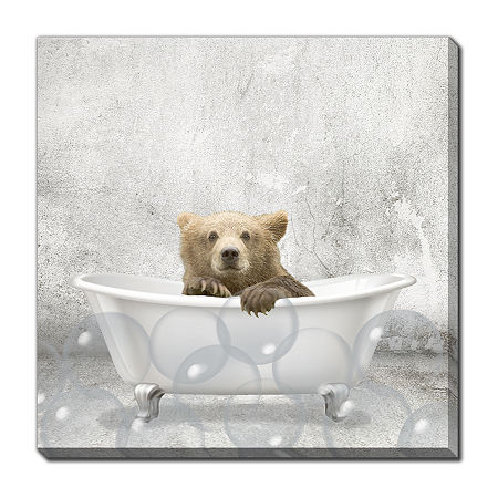 Click here for Streamline Art Baby Bear Bath Canvas Art  One Size... prices