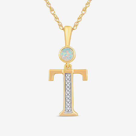 Click here for T Womens Lab Created White Opal 14K Gold Over Silv... prices
