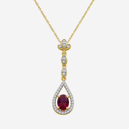 Click here for Womens Oval-cut Gemstone & 1/5 CT. Lab-grown Diamo... prices