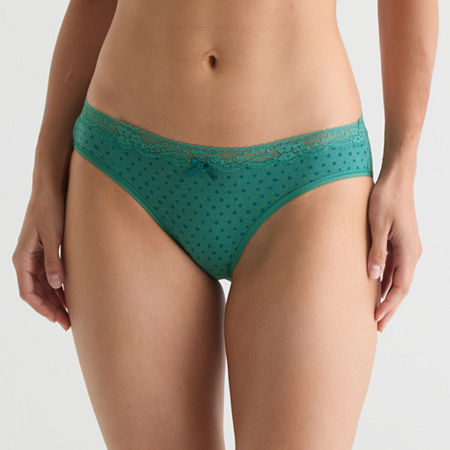 Click here for Ambrielle Cotton Bikini Panty  Small  Green prices