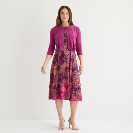 Click here for Danny & Nicole Womens Bordered Midi Jacket Dress... prices