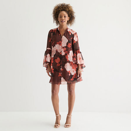 Click here for Clover And Sloane Womens Long Sleeve Floral Shift... prices