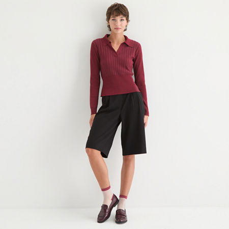 Click here for by&by Juniors Womens Long Sleeve Polo Sweater  X-l... prices