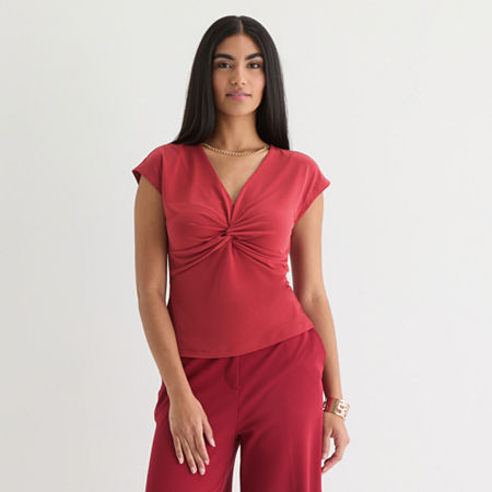 Click here for Bold Elements Womens V Neck Short Sleeve Blouse  P... prices