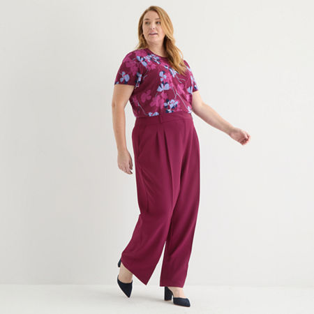 Click here for Liz Claiborne Womens Wide Leg Mid Rise Plus Trouse... prices