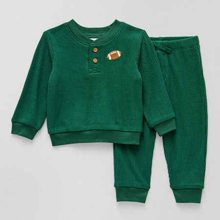 Click here for Okie Dokie Baby Boys 2-pc. Pant Set  Newborn  Gree... prices