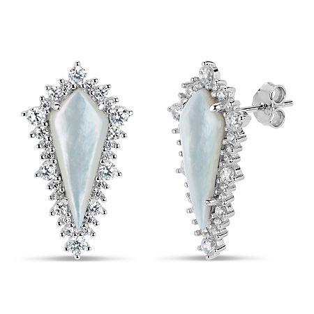 Click here for White Mother Of Pearl Sterling Silver 21mm Curved... prices