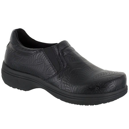 Easy Works By Easy Street Womens Bind Round Clogs  8 Wide  Black