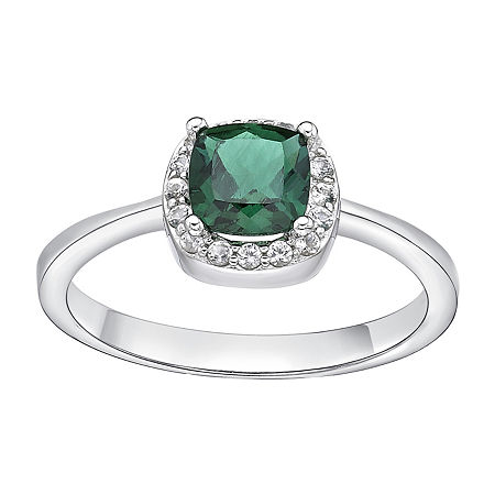 Click here for Cushion-Cut Lab-Created Emerald and Genuine White... prices
