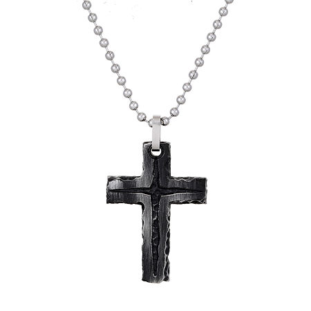 Click here for Mens Antique Finish Stainless Steel Cross Pendant... prices