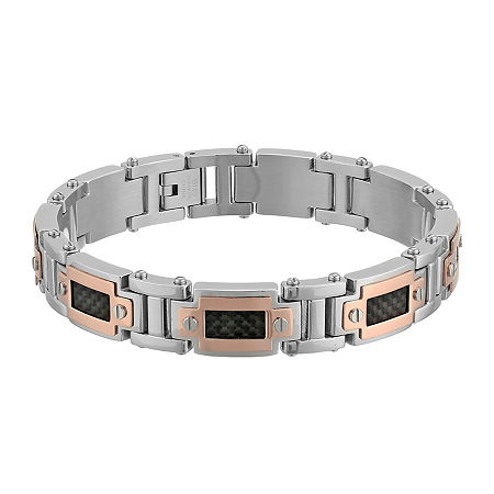 Click here for Mens Stainless Steel & Rose-Tone IP Link Bracelet... prices