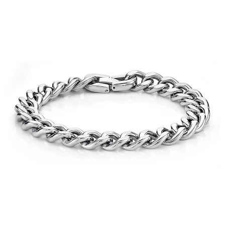 Click here for Mens Stainless Steel 9 12mm Chunky Curb Bracelet... prices